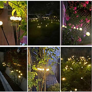 Daoseolo 2Pack 10LED Starburst Swaying Solar Lights, Outdoor Waterproof Solar Firefly Lights, Solar Garden Lights, Solar Decorative Lights for Pathway Yard Patio Landscape
