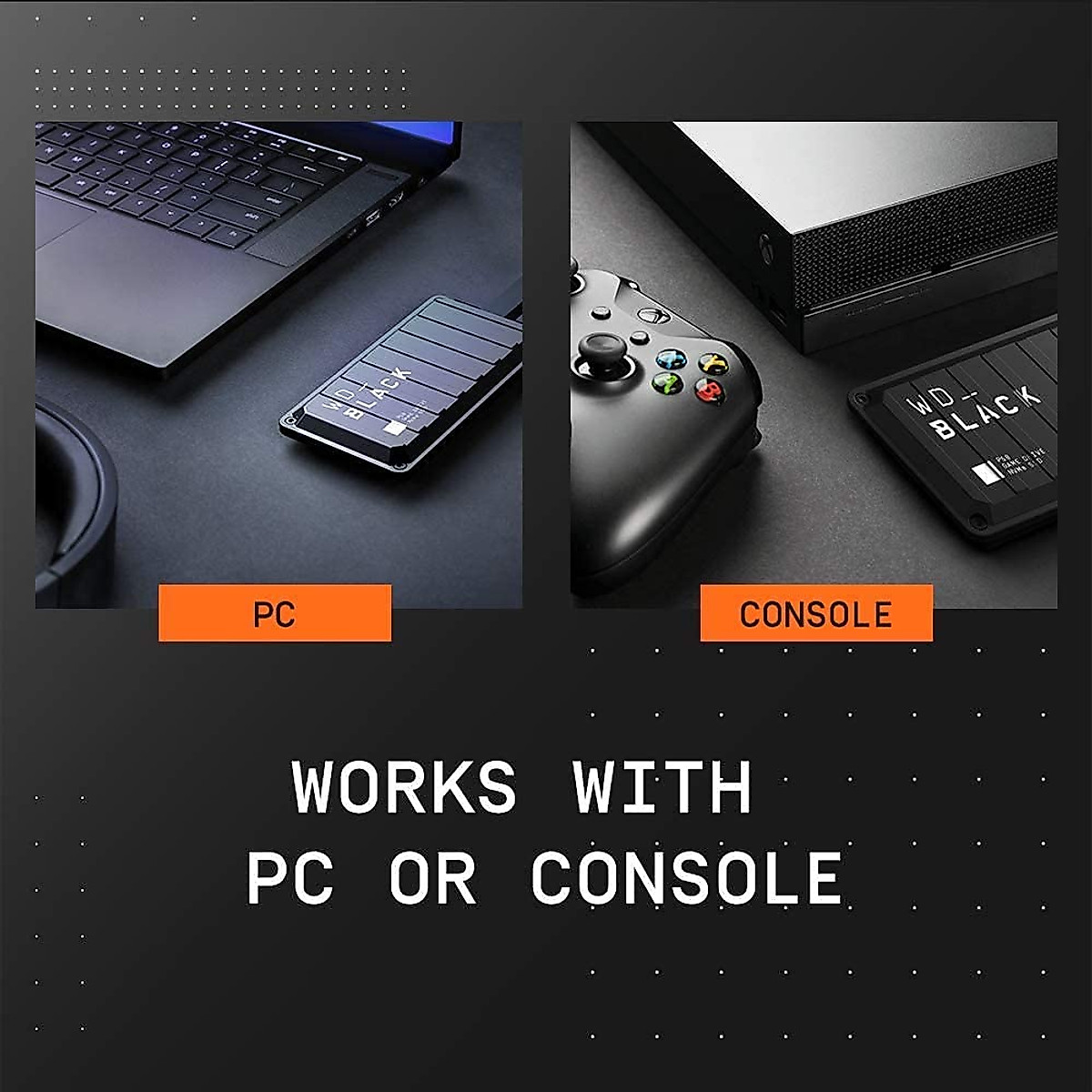 Western Digital 4TB P50 Game Drive SSD - Portable External Solid State Drive SSD, Compatible with Playstation, Xbox, PC, & Mac, Up to 2,000 MB/s - WDBA3S0040BBK-WESN