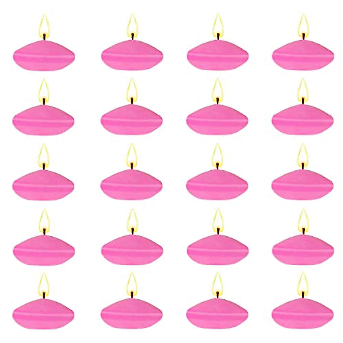 XGNG 2 Boxes 20PCS Unscented Floating Candles, Floating Pool Candles, Round Burning Candles for Wedding Party Swimming Pool Bathtub Dinner Party Favor, Pink