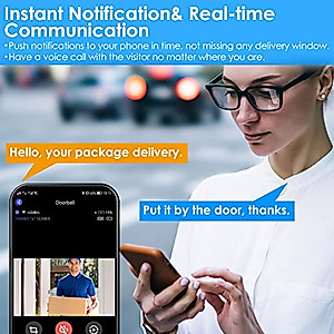 iMounTEK Video Doorbells Wireless Smart Wi-Fi Video Doorbell Security Phone Door Ring Intercom Camera 2-Way Audio Night Vision, Security Door Ring, Motion Detection, IP65 Waterproof Battery Operated