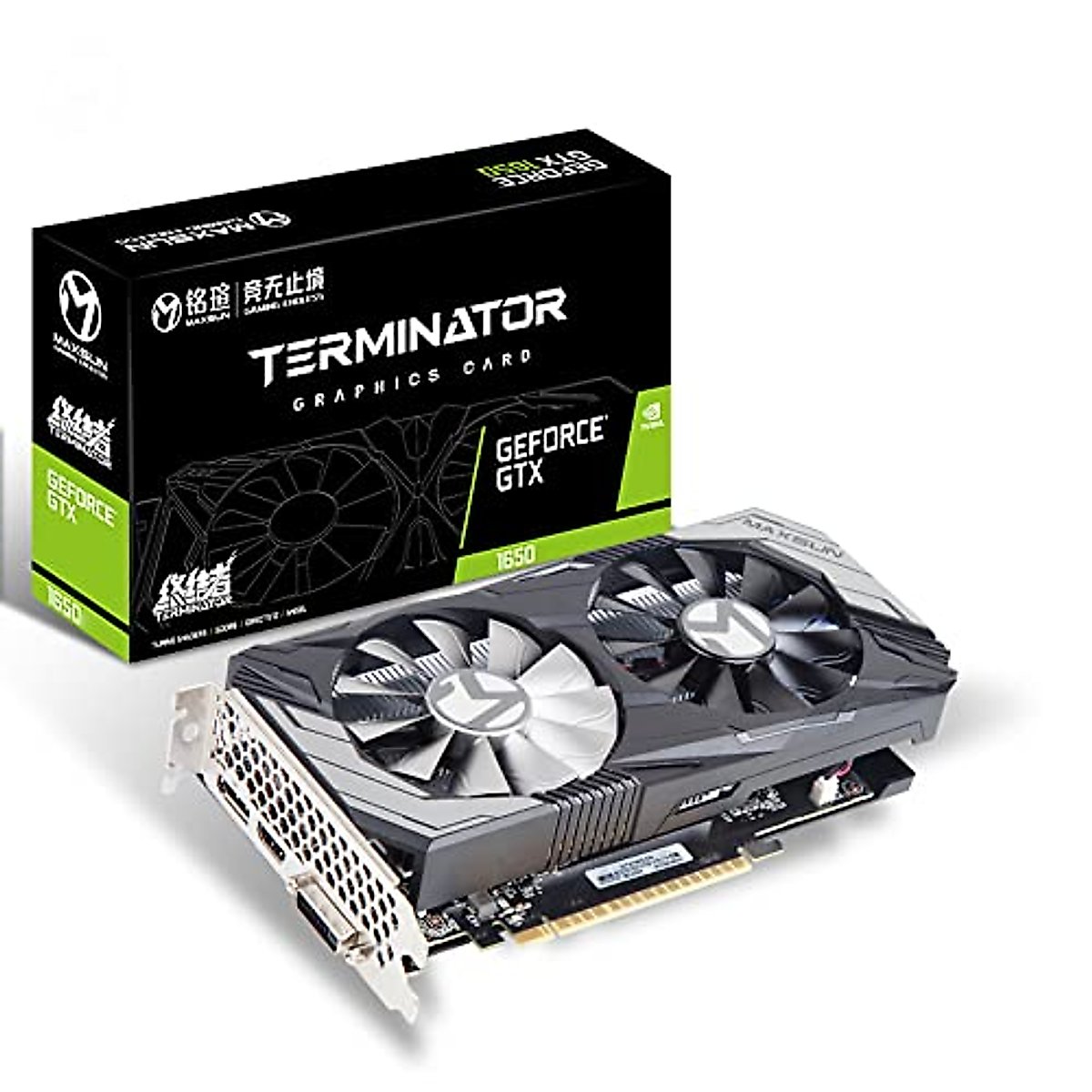 maxsun Geforce GTX 1650 4GB Video Gaming GPU Graphics Card for Gaming PC GDDR6 128-Bit Dual Fan HDMI/DP/DVI HDCP DirectX 12 Metal Backplate