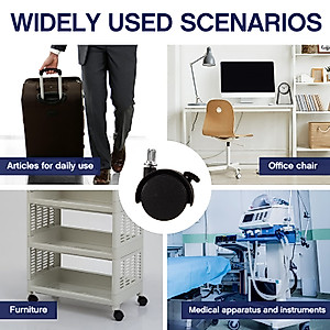 8 Pieces 2 Inch Cart Casters Wheels Replacement Cart Casters with Brake Nylon Plastic Rolling Small Cart Caster Wheels Furniture Casters Swivel Plate Casters for Office Chairs Table