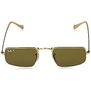 Ray-Ban RB3957 Julie Rectangular Sunglasses, Legend Gold/Polarized Brown, 49 mm