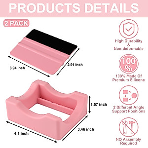 Silicone Cup Cradle for Tumblers,2 Pack Tumbler Holder for Crafts with Built-in Slot and Felt Edge Squeegee,Small Cup Cradle Use to Apply Vinyl Decals,Anti-Skidding Tumbler Stand Cup Holder