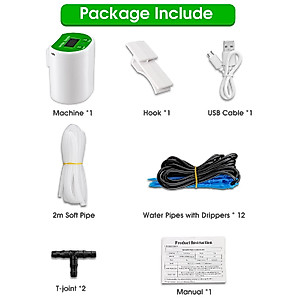 Neikko Automatic Plant Watering System for 12 Indoor Potted Plants, Automatic Drip Irrigation Kit Plant Watering System with Water Timer, USB Rechargeable Vacation Plant Self Watering Kit