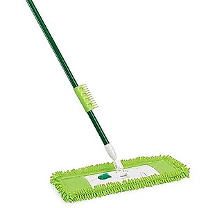 Libman Commercial 195 Microfiber Dust Mop, Steel Handle, 18" Wide, Green Handle and Yellow Pad (Pack of 6)