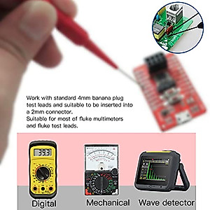 Zorveiio 2mm Needle Test Probes,2 Pack 600V/10A Non-Destructive Multimeter Test Leads Back Probe Pins for tl71 tl75 Fluke Leads