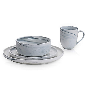 Stone Lain Brighton 16-Piece Dinnerware Set Porcelain, Gray