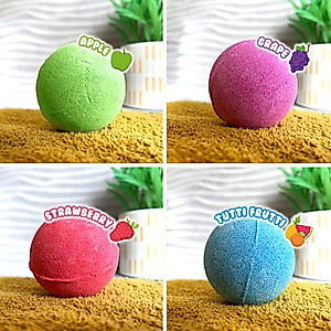 Bath Bombs Pack, Fizzing Vegan Bath Fizzers Gift Set for Children's Birthdays