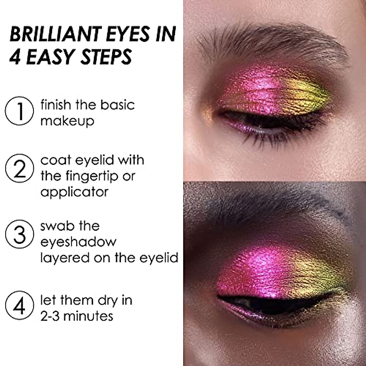 FOCALLURE Chameleon Cream Eyeshadow,Intense Color Shifting Creamy Eye Shadows,Highly Pigmented Metallic,Shimmer,Multi-Reflective Finishes,Wisdom Glow