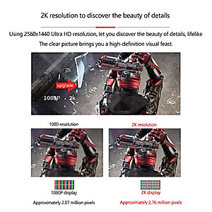 LIQIANG 2K Computer Monitor, Game Monitor, 2560 * 1440 Resolution, 16:9, HDMI Interface, DP, Audio Interface, 1 (ms) Fast Response, 144Hz, Support Wall Mount