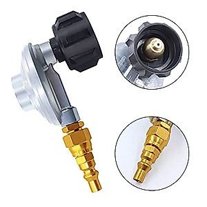 MCAMPAS 1/4" Quick Propane Gas Regulator, QCC1 Propane Adapter Gas Regulator Valve Fittings with1/4 Quick Connector Plug Converter 5lb -20lb Propane Tank Quick Connection Propane Hose for BBQ Grill