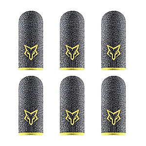 Extended Edition, 6D Gaming Finger Sleeve,Mobile Game Finger Sleeves, Pack of 6, Highly Conductive 100% Silver Thread, Durable 24-Needle Weave (Yellow)