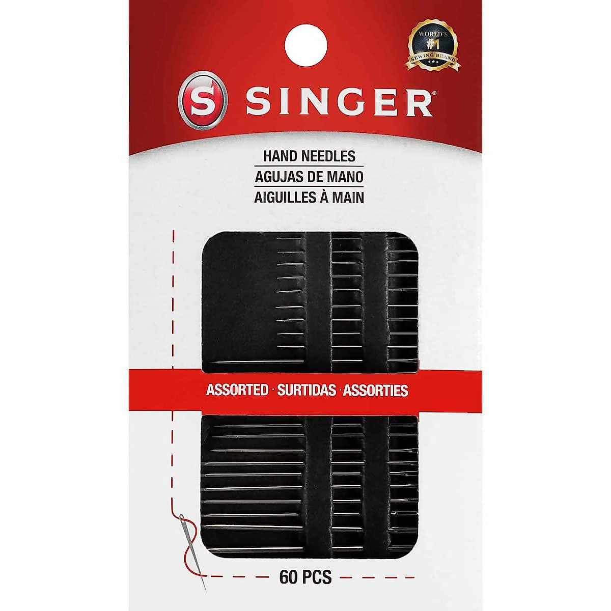 SINGER 07380 Assorted Hand Needles - Betweens, Chenille, Darners, Embroidery, Tapestry & Sharps, 60-Count,