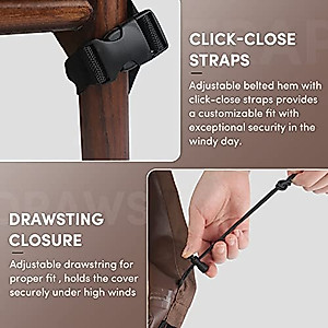 Outdoor Coffee Table Cover, Patio Furniture Covers Waterproof, All Weather Protection Patio Coffee Table Cover Rectangle for Outdoor Furniture, 48" L x 25" W x 18" H, (Beige & Brown)