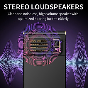 Airshi 2G Flip Cell Phone, 2.8in LED Flashlight 2.8in Flip Phone for Outdoor