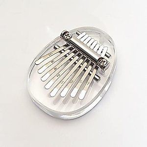 SLDHR Mini 8 Keys Kalimba Thumb Piano, Portable Marimba Music Thumb Piano Pendant with Lanyard, A Unique Gift for Children, Adults and Beginners (Oval) B12-1