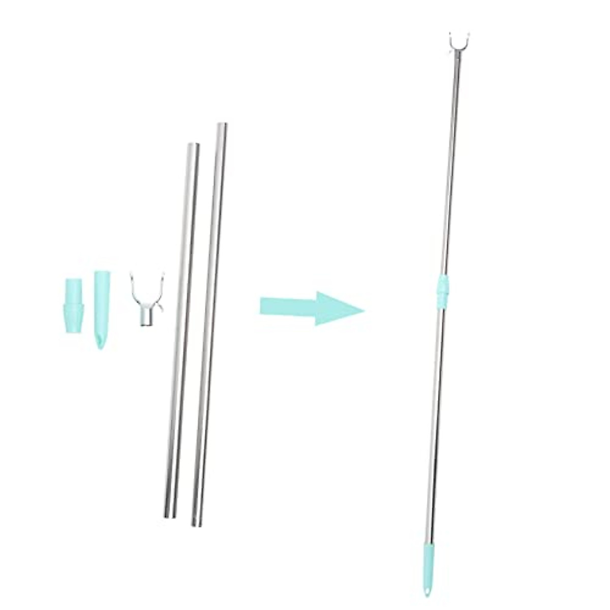 BUGUUYO Stainless Steel Telescopic Rod Retractable Clothesline Clothing Racks for Home Metal Coat Hanger Clothes Hook Reach Stick Telescoping Clothesline Pole Clothes Drying Supplies Elder