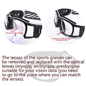 SooGree Basketball Goggles Anti Fog Protective Sports Goggles for Men (Matte black frame white pad)
