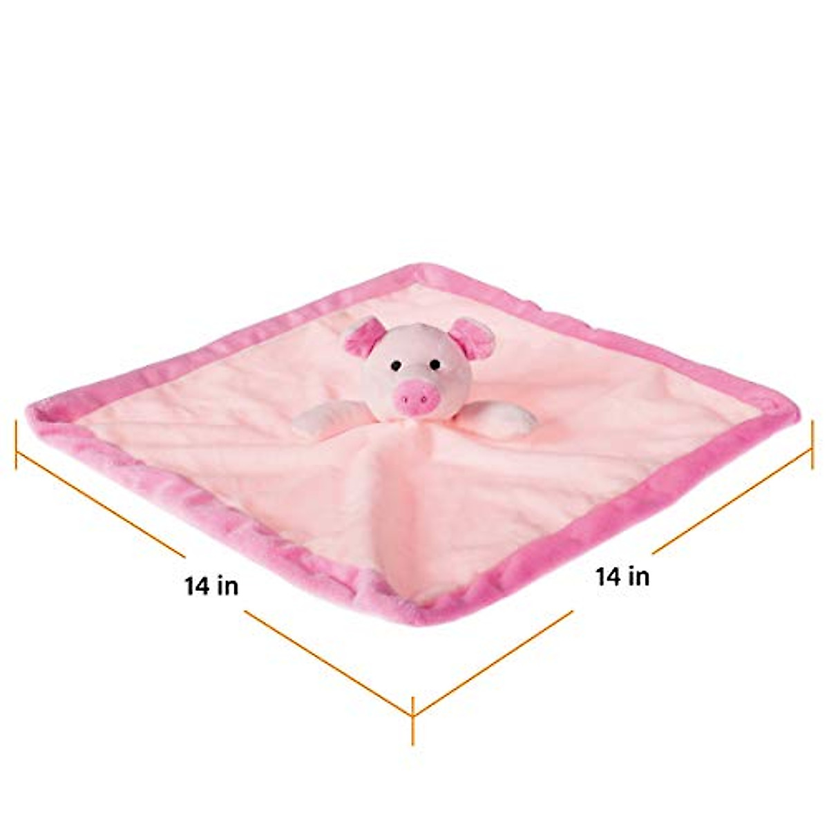 Apricot Lamb Stuffed Animals Security Blanket Pink Pig Infant Nursery Character Blanket Luxury Snuggler Plush (Pink Pig, 14 Inches)