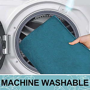 smiry Memory Foam Bath Mat, Extra Soft Absorbent Bathroom Rugs Non Slip Bath Rug Runner for Shower Bathroom Floors, 24" x 16", Peacock Blue