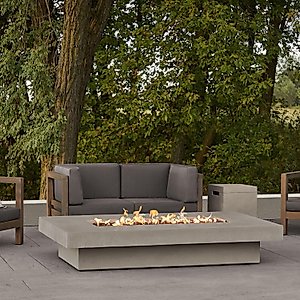 BBQGuys Signature Geneva 72-Inch Rectangle Natural Gas Fire Table - Flint (Ships as Propane w/Conversion Kit)