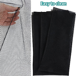 FSWCCK Black Mesh Fabric, 62 x 59 Inch Soft Mesh Netting Slightly Stretchy for Shopping Bag, Backpack Pocket and Straps and Netting Clothes