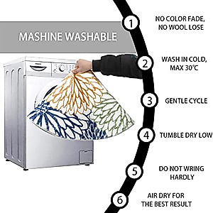 HEBE Boho Round Rug for Bedroom 4' Circle Bathroom Rug Washable Mandala Accent Throw Rugs Non-Slip Soft Floor Mat for Entryway Living Room Sofa Kids Room Nursery