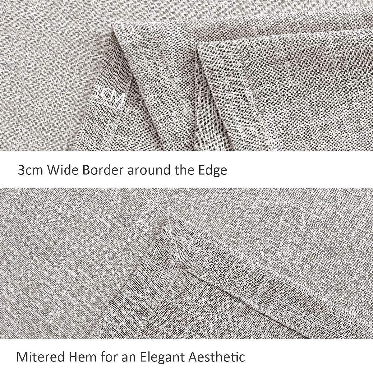 maxmill Flaxy Faux Linen Table Cloth with 2-Tone Slubby Texture Wrinkle Resistant Anti-Shrink Soft Tablecloth for Kitchen Dining Tabletop for Buffet Banquet Parties Rectangle 52 x 70 Inch Linen