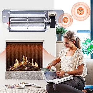 GZ550-1KT Blower Fan Kit, GZ550 GZ552 Fireplace Blower Fan Replacement for Napoleon, Continental, Kingsman Fireplaces, BCDV36NTR, CDV34, CDV36NTR, GD36NTR, EP62-1, Rotom HB-RB61, R7-RB61, HB-RB58.