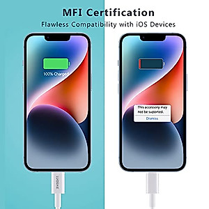 10FT iPhone 14 13 12 Fast Charger [MFi Certified], LUOSIKE 20W USB C Charger Block PD Wall Plug with 10Foot Long USB-C to Lightnings Cable for iPhone 14/13/12/Pro Max/Mini/11/XS/XR/X/8, Airpods, iPad