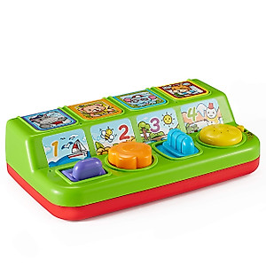 Think Gizmos Interactive Activity Pop-Up Toy for Toddlers Ages 1,2,3 – Peek-a-Boo Toy with Lights, Sounds & Music – Cute Animal Learning Game