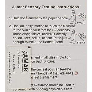 Jamar Disposable Monofilaments, Pack of 20 LOPS (Loss of Preventative Sensation) 5.07 Measuring Tool for Diabetic Foot & Neuropathy Screening, Monofilament Set, Includes Instruction Card