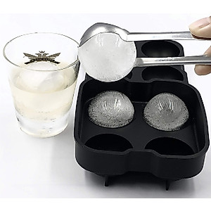 Stainless Steel Whiskey Stones, Beverage chilling Rocks, Reusable stainless steel ice balls with Sphere Ice ball tray. Total set of 7