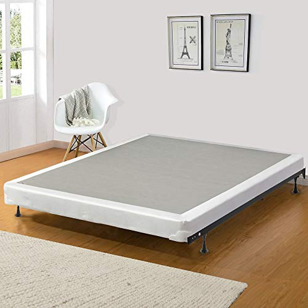 Mattress Solution Fully Assembled Low Profile Metal Traditional Boxspring/Foundation, Twin, Size