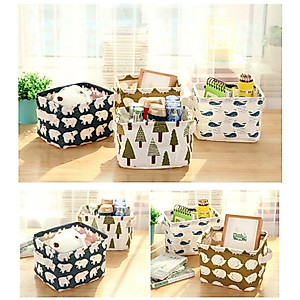 Kamuavni Fabric Basket Mini Storage Basket 4 Pack Small Canvas Baskets Desk Storage Organizer For Keys Small Baket For Organizing 7.9"×6.3"×5.5"- 4 pack