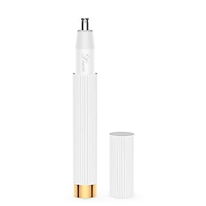 Leuxe Nose and Ear Hair Trimmer, Electric Battery Operated Washable Quiet Eyebrow Clippers, Cordless Small Hair Remover, IPX7 Waterproof, Dual Edge Blades, with Battery, Easy to Clean, for Men & Women
