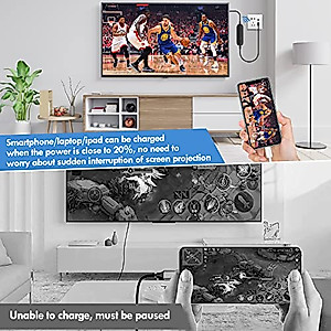 JUCONU Wireless HDMI Display Adapter,Video Mirroring Receiver,HDMI Cable Adapter Used for iPhone Mac iOS Casting/Mirroring to TV/Projector /Monitor