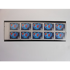 US 1991 Postal Stamps, Love, S#2535A, Pane of 10 29 Cent Stamps