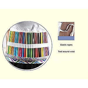 Handmade Canvas Pencil Roll Wrap 36/48/72 Holes, Multiuse Roll Up Pencil Case Large Capacity Pen Curtain for Coloring Pencil Holder Organizer (36-Slots, White)