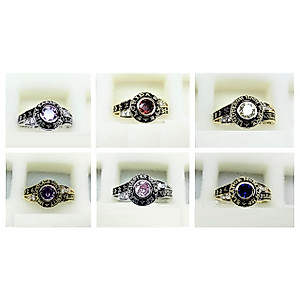 JNJ Women's Class Ring, personalized for high school and college graduates, Sterling Silver, Birthstone Class Rings (Platinum)