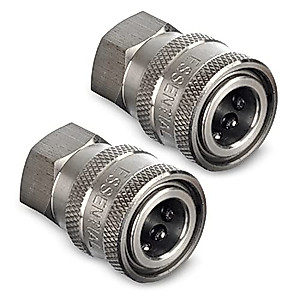 1/4 Quick Connect Fittings by ESSENTIAL WASHER - Set of 2 – 1/4 Inch Female Stainless Steel Pressure Washer Quick Connect Fittings - Quality Pressure Washer Quick Connect Kit 2-Pack