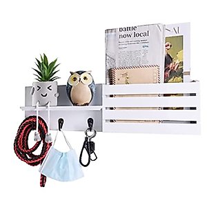 EMERIT Key Holder Wall Mail Organizer Decorative Mounted Organizer White Suitable for Entryway/Hallway