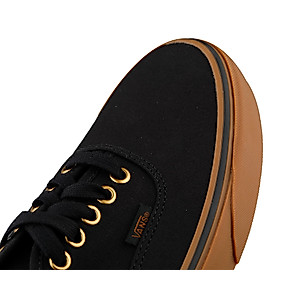 Vans Unisex Authentic Black/Rubber Skate Shoe Mens 7.5, Womens 9