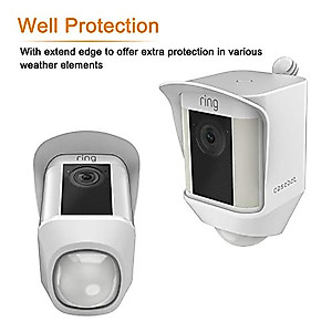 Fintie Silicone Case for Ring Spotlight Cam, Soft Silicone Weather Resistant Protective Skin Cover for Ring Spotlight Battery HD Security Camera, White