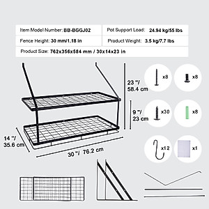 VEVOR Pot Rack Wall Mounted, 30 inch Pot and Pan Hanging Rack, Pot and Pan Hanger with 12 S Hooks, 55 lbs Loading Weight, Ideal for Pans, Utensils, Cookware in Kitchen