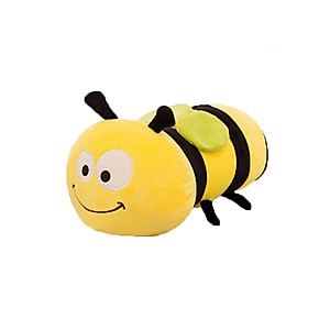 zhidiloveyou Plush Bee Stuffed Animal, Bumblebee Hug Pillow Kawaii Toy for Kids, 17.72 inch
