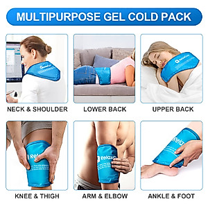 RelaxCoo Neck Ice Pack Wrap, Reusable Gel Ice Pack for Neck Shoulders, Cold Compress Therapy for Pain Relief, Injuries, Swelling, Bruises, Sprains, Inflammation and Cervical Surgery Recovery