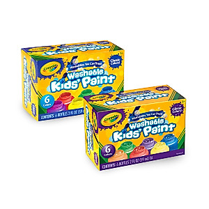 Crayola Washable Kids Paint Set (12ct), Classic and Glitter Paint for Kids, Arts & Crafts Supplies, Toddler Painting Kit, 3+ [Amazon Exclusive]