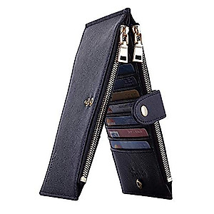 Travelambo Womens Multi Card Case Wallet & Leather Squeeze Coin Purse